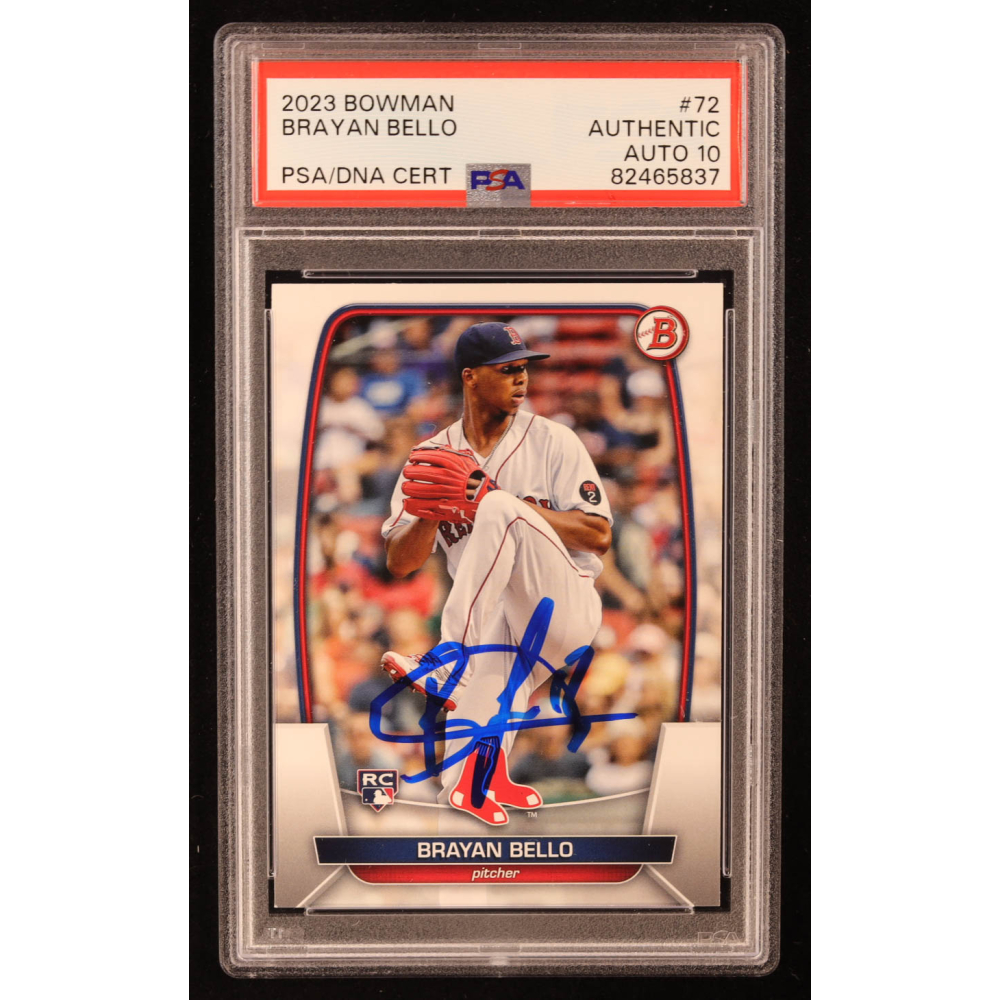 Brayan Bello Signed 2023 Bowman #72 RC (PSA | Autograph Grade 10 ...
