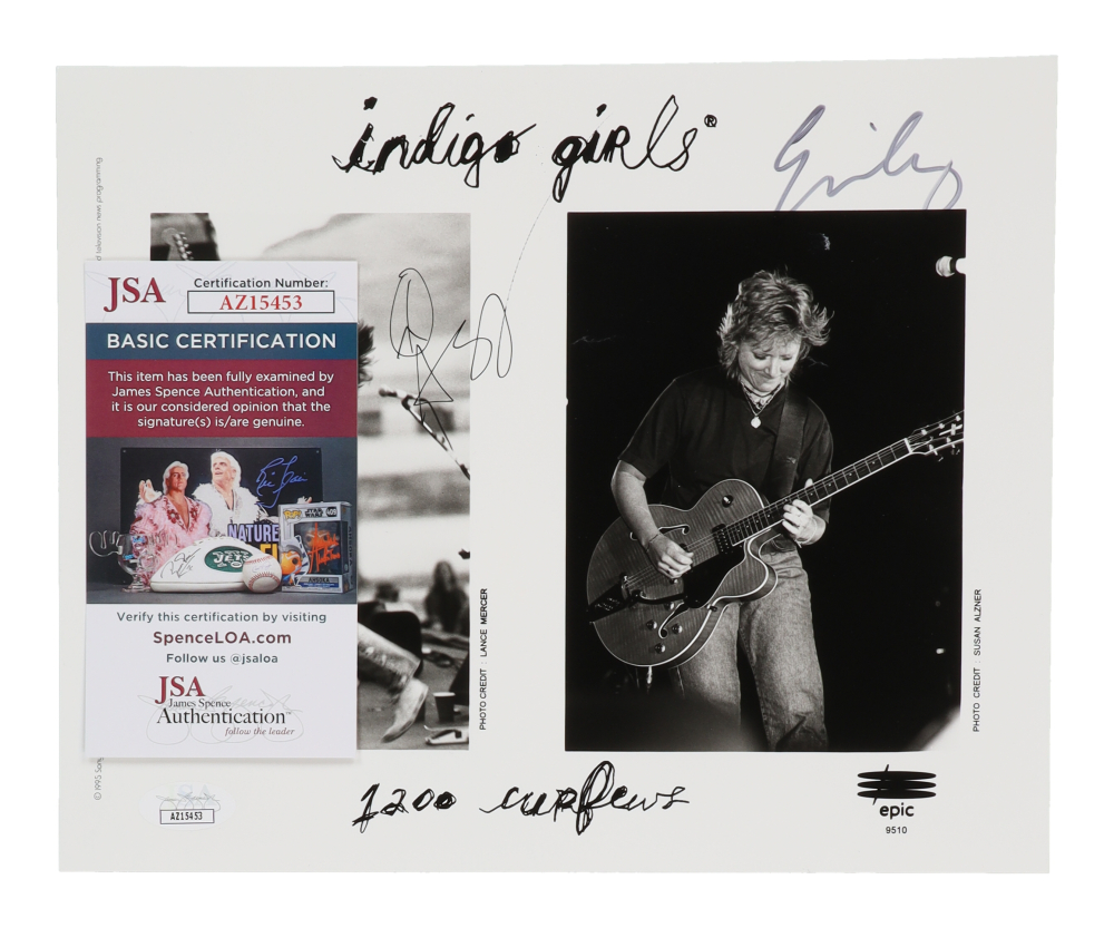 Amy Ray & Emily Saliers Signed "Indigo Girls" 8x10 Photo (JSA ...