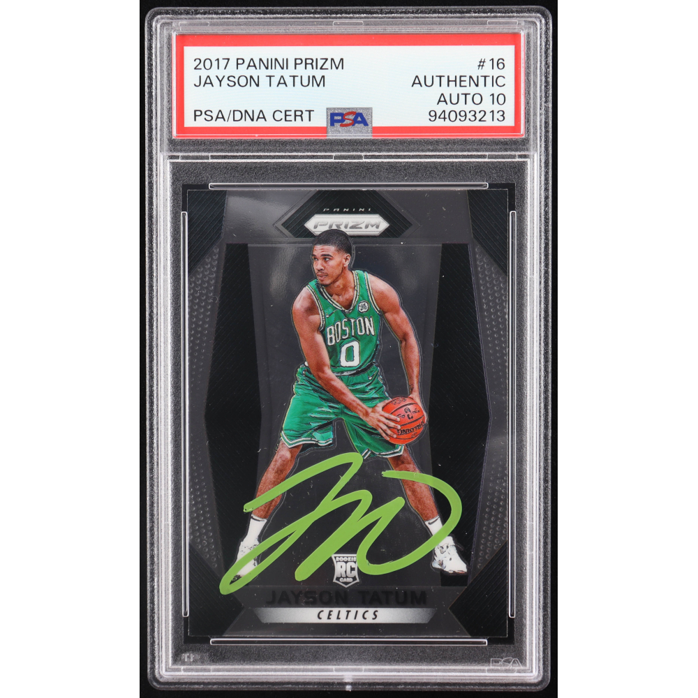 Jayson Tatum Signed 2017 Panini Prizm RC (PSA | Autograph Graded PSA 10 ...