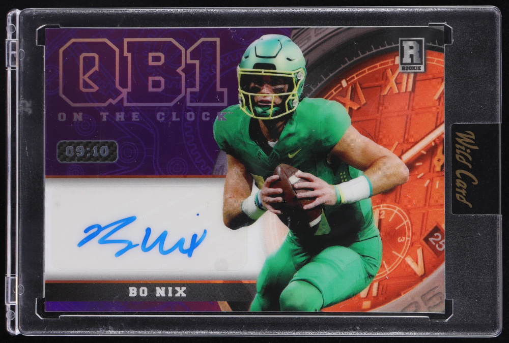 Bo Nix 2023 Wild Card QB1 On the Block Autograph Rainbow Purple Orange ...