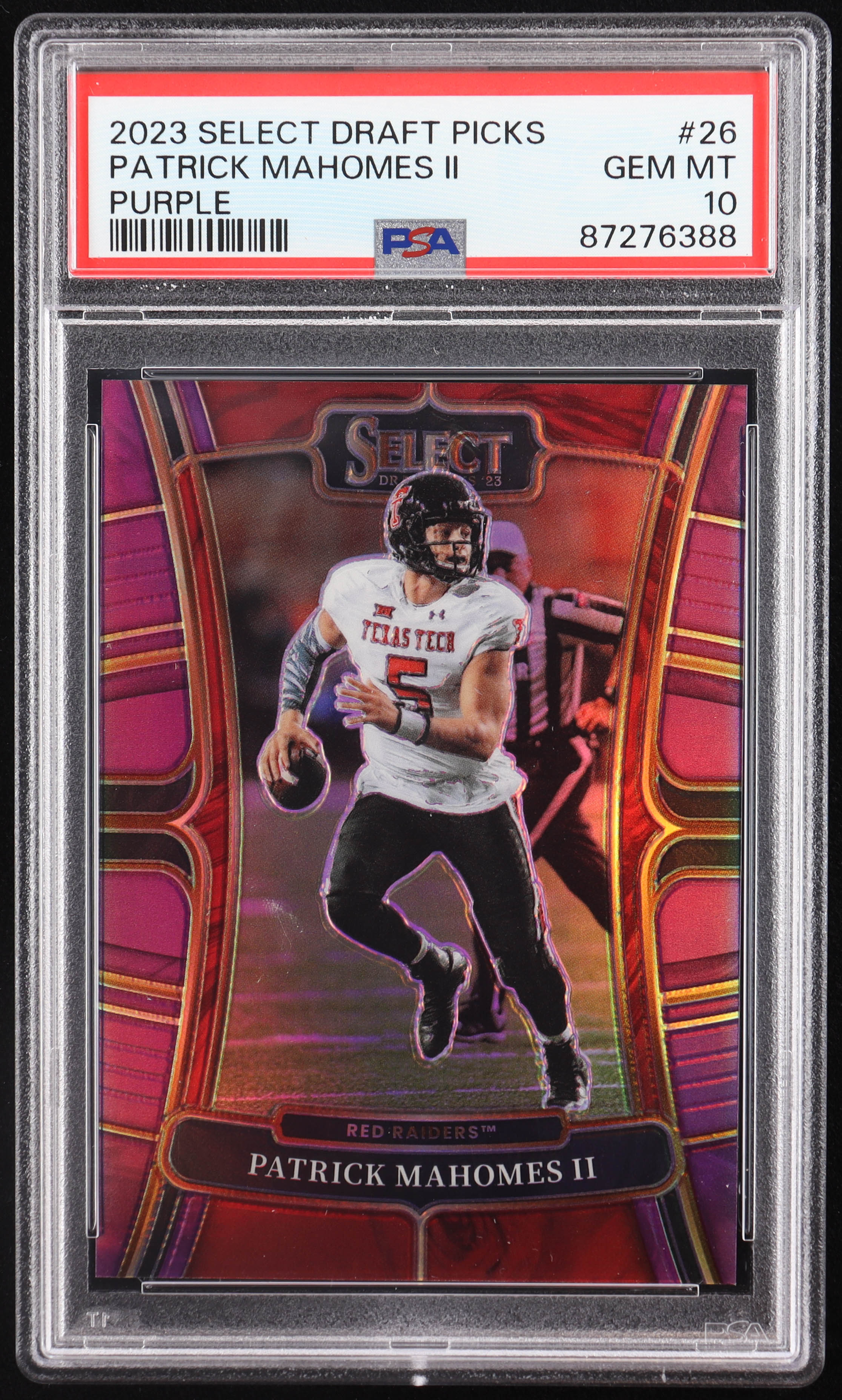 Patrick Mahomes II 2023 Select Draft Picks Prizms Purple #26 #06/75 ...