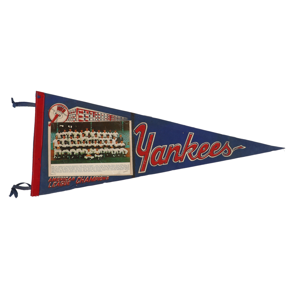 1965 New York Yankees Photo Felt Pennant Flag | Pristine Auction