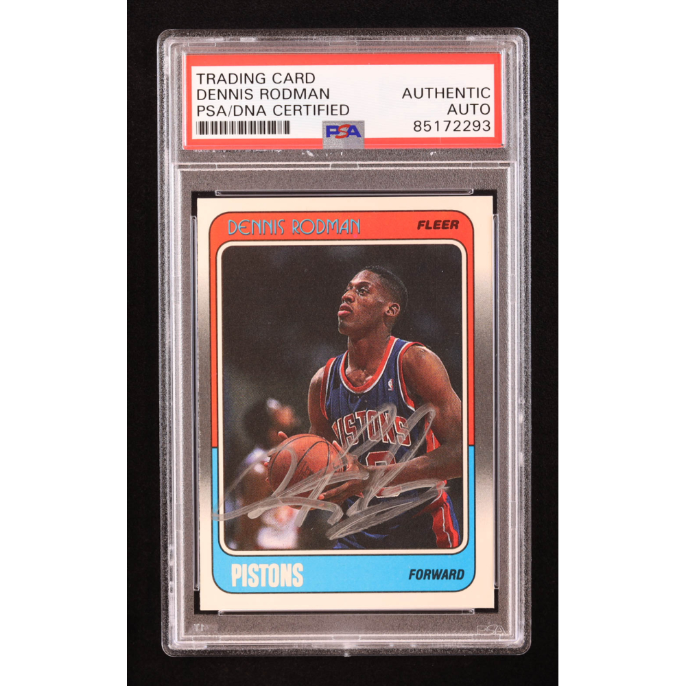 Dennis Rodman Signed 1988-89 Fleer #43 RC (PSA) | Pristine Auction
