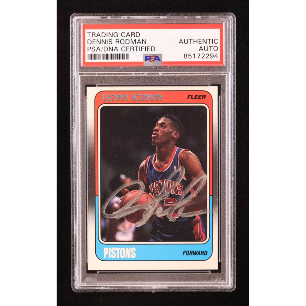 Dennis Rodman Signed 1988-89 Fleer #43 RC (PSA) | Pristine Auction