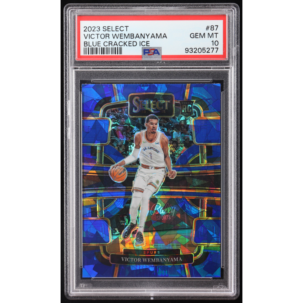 Victor Wembanyama 2023-24 Select Prizms Blue Cracked Ice #87 RC (PSA 10 ...