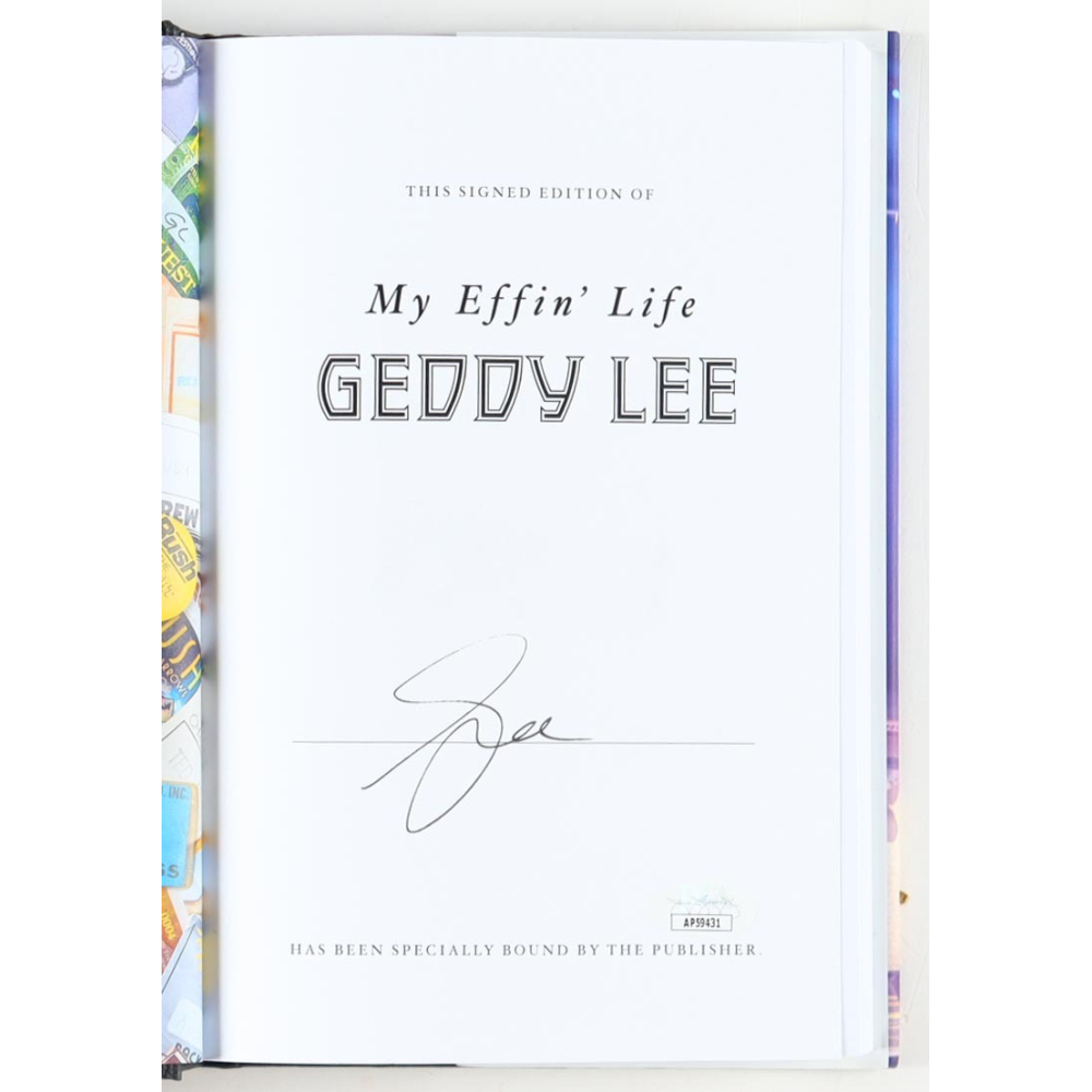 Geddy Lee Signed "My Effin' Life" Hardcover Book (JSA) | Pristine Auction