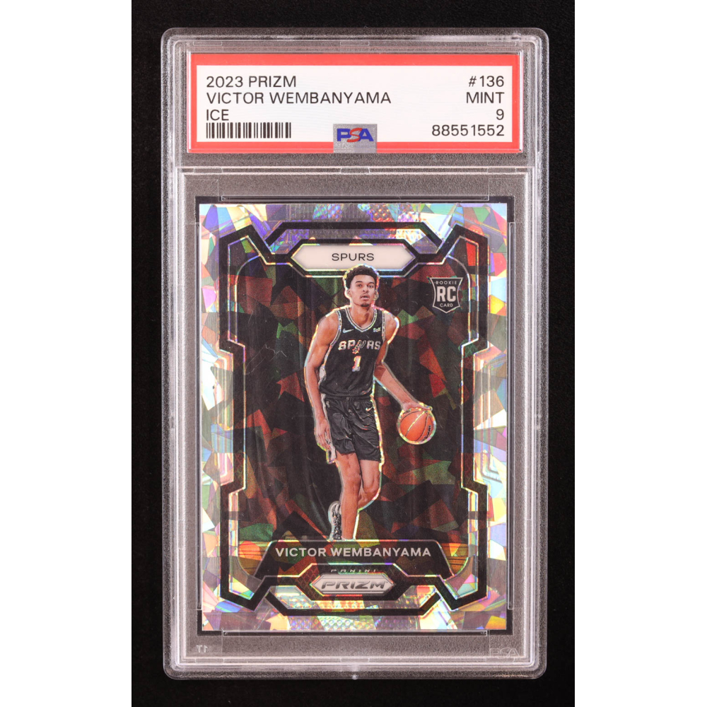 Victor Wembanyama 2023-24 Panini Prizm Prizms Ice #136 RC (PSA 9) | Pristine Auction