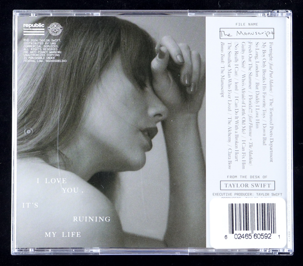 Taylor Swift Signed "The Tortured Poets Department" Album CD Insert ...