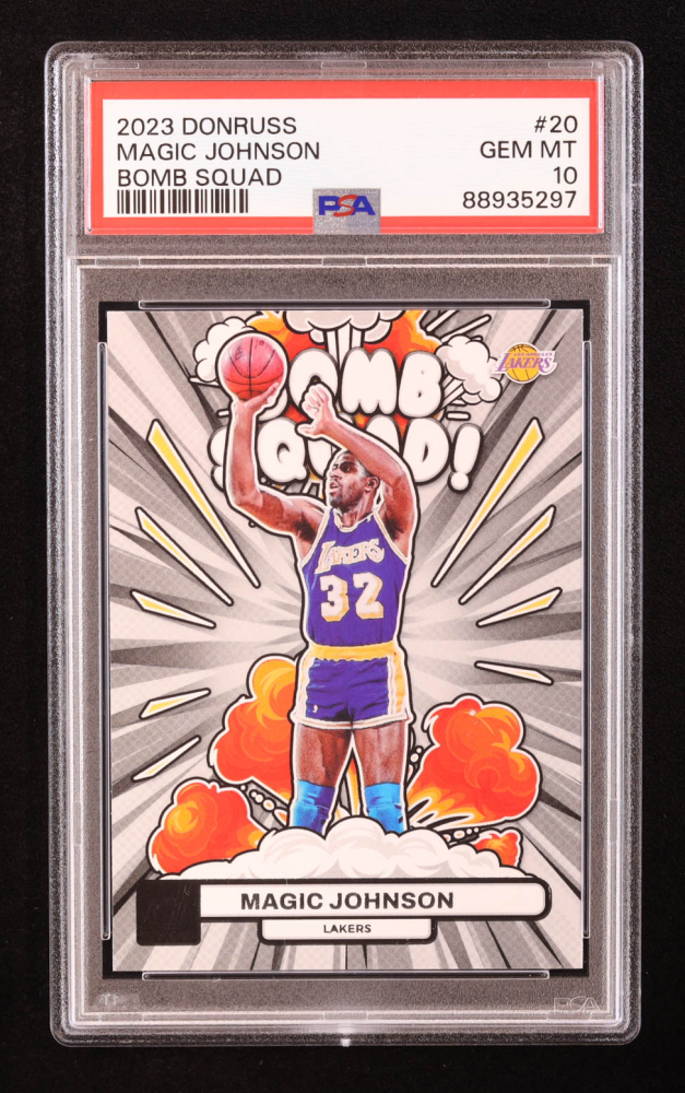 Magic Johnson 2023-24 Donruss Bomb Squad #20 (PSA 10) | Pristine Auction