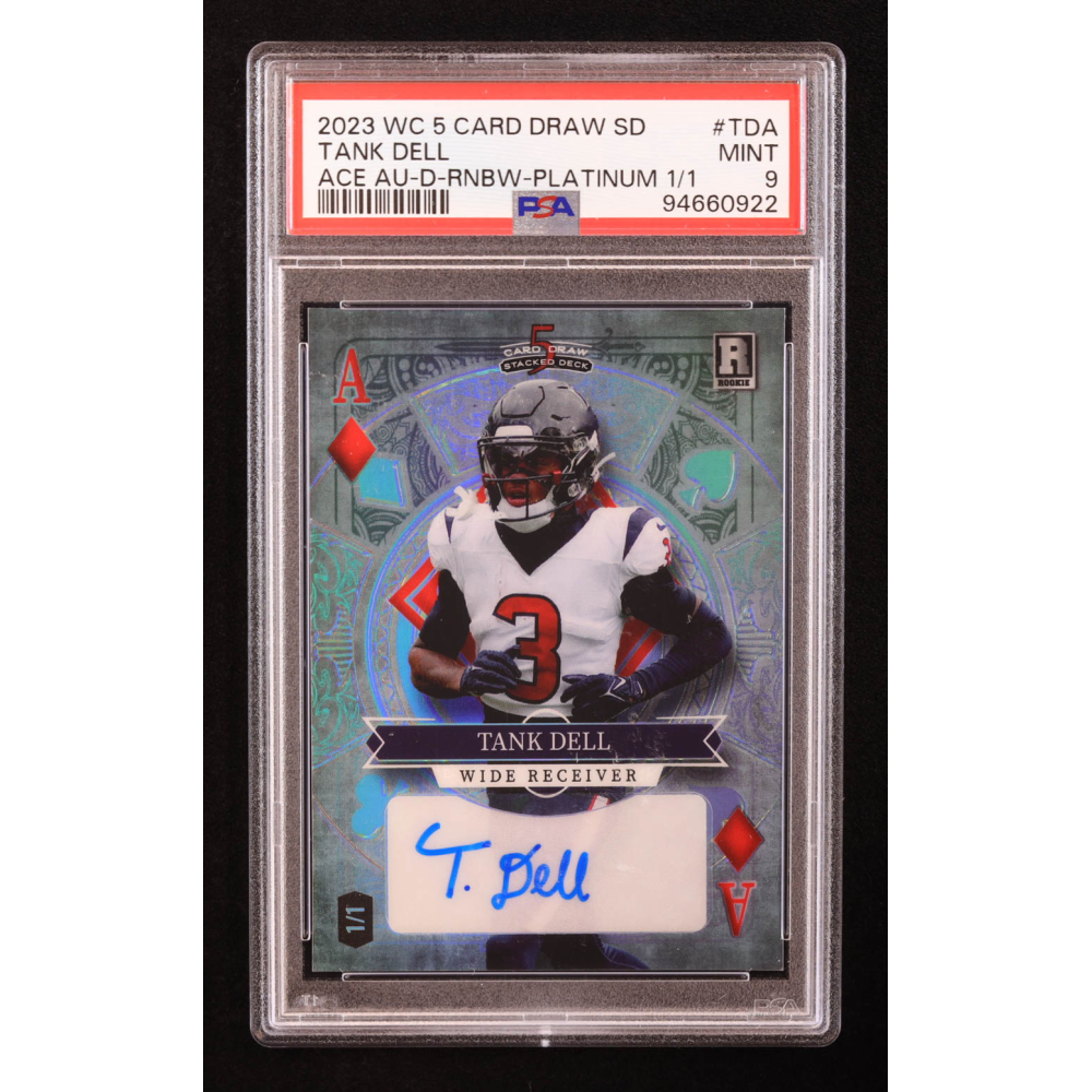 Tank Dell 2023 Wild Card 5 Card Draw Ace Autograph Rainbow Platinum #1/ ...