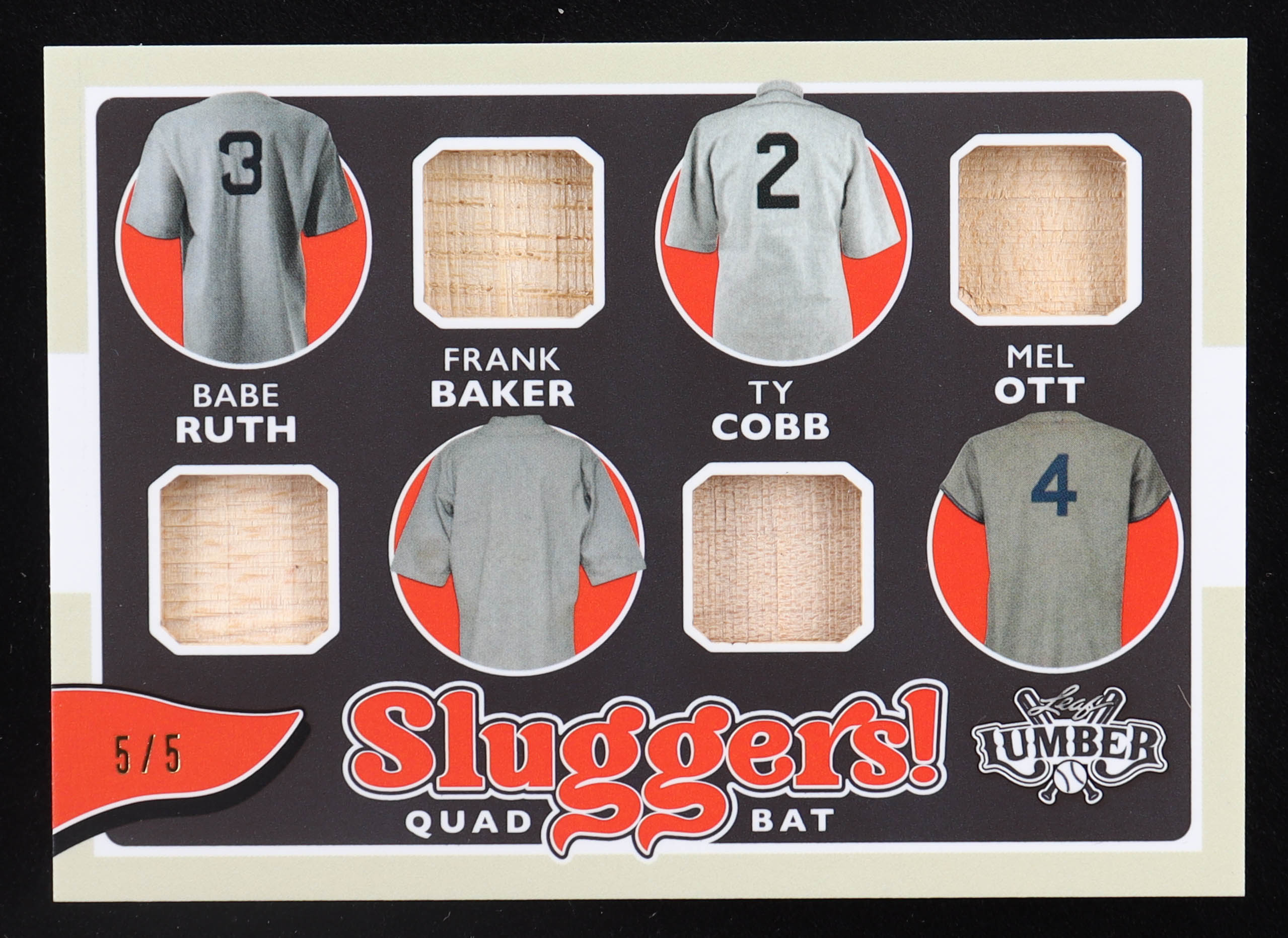Babe Ruth / Frank Baker / Ty Cobb / Mel Ott 2024 Leaf Lumber Sluggers ...