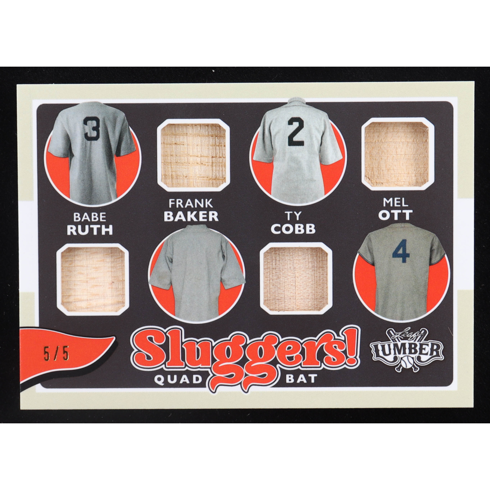 Babe Ruth / Frank Baker / Ty Cobb / Mel Ott 2024 Leaf Lumber Sluggers ...