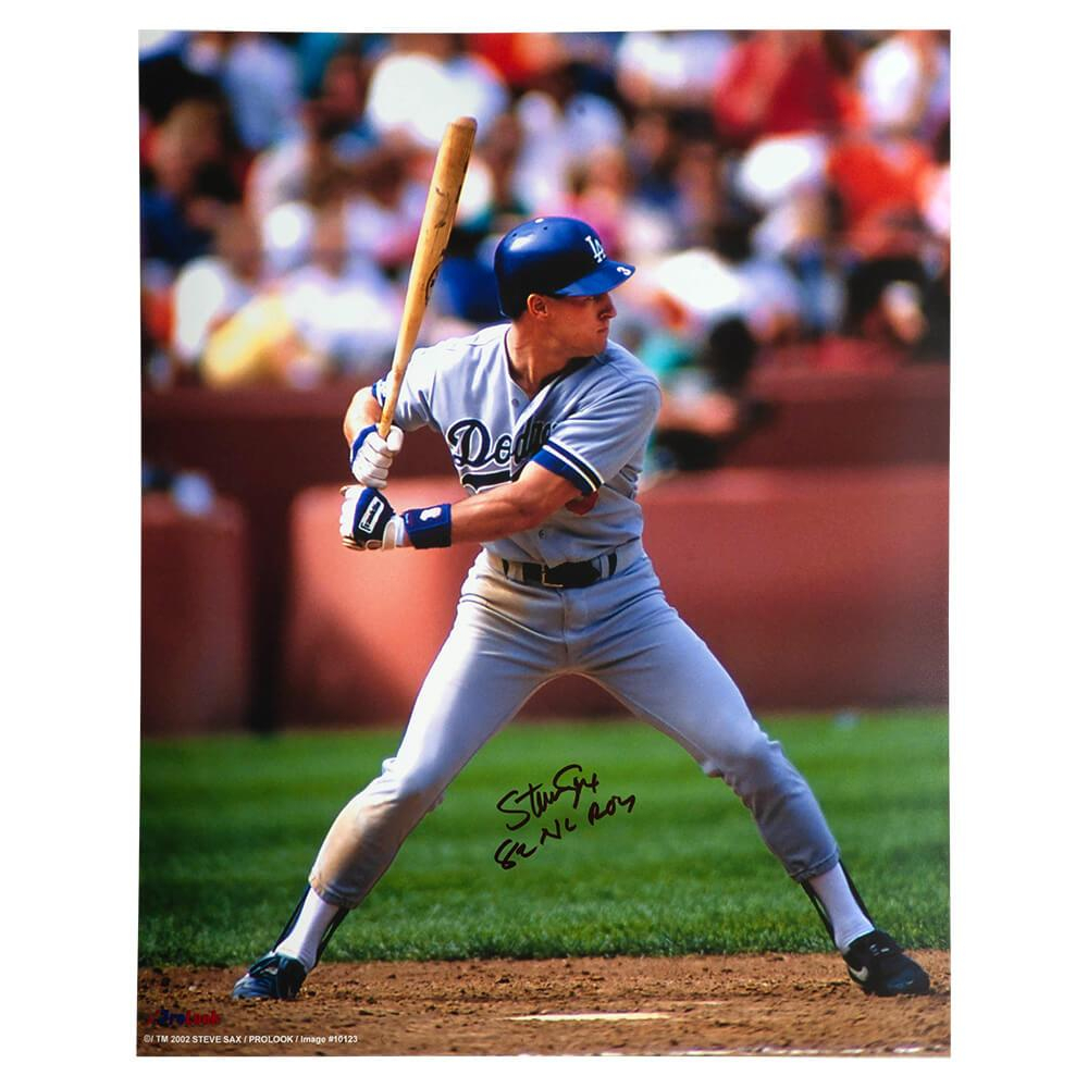Steve Sax Signed Dodgers 16x20 Photo Inscribed "82 NL ROY" (Schwartz ...