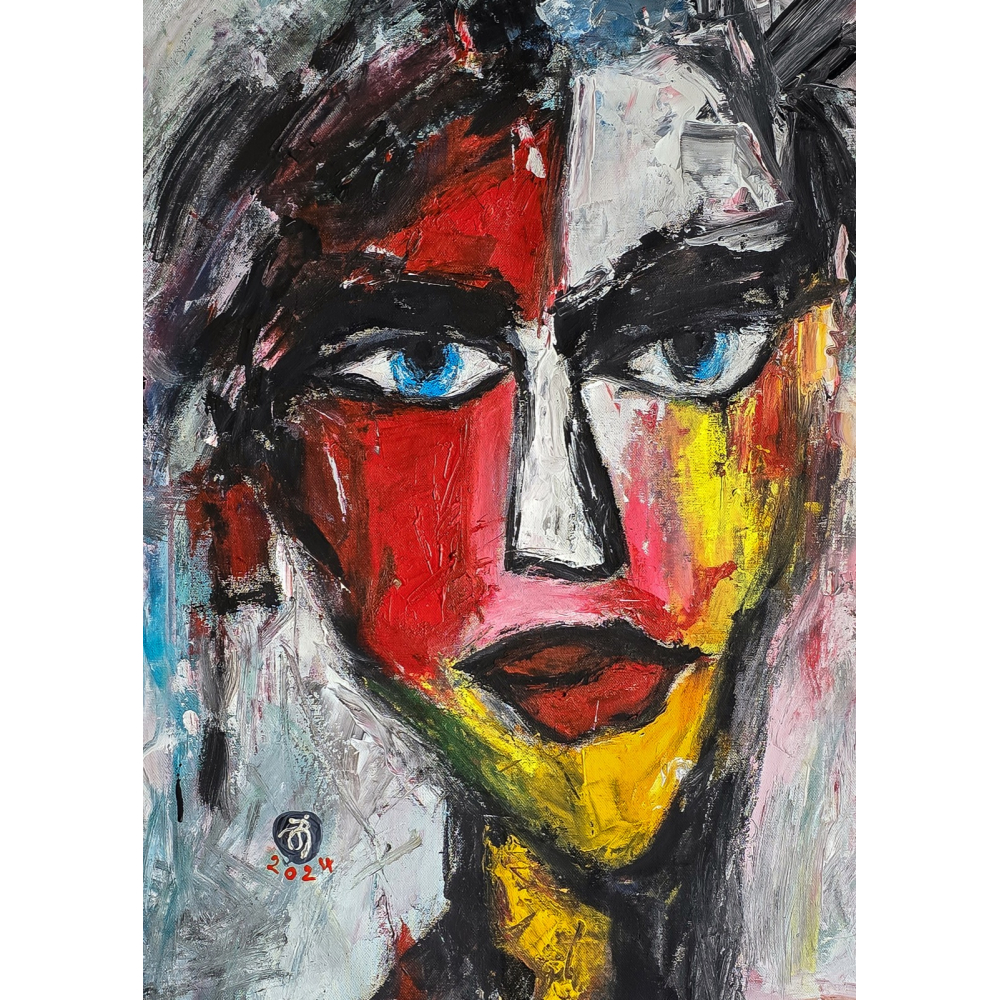"Kla" 2024 Character Portraiture Original Acrylic Painting on Rolled ...