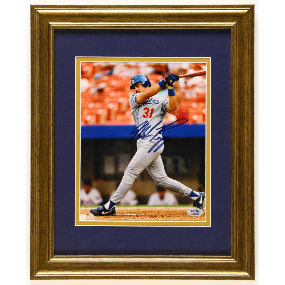 Mike Piazza Signed Dodgers Custom Framed Photo Display (PSA) | Pristine ...