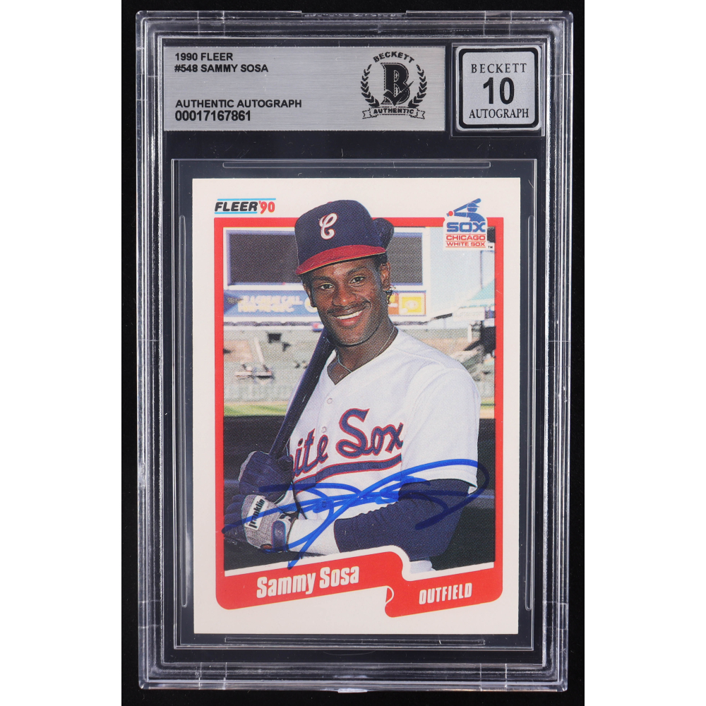 Sammy Sosa Signed 1990 Fleer #548 RC (BGS | Auto 10) | Pristine Auction