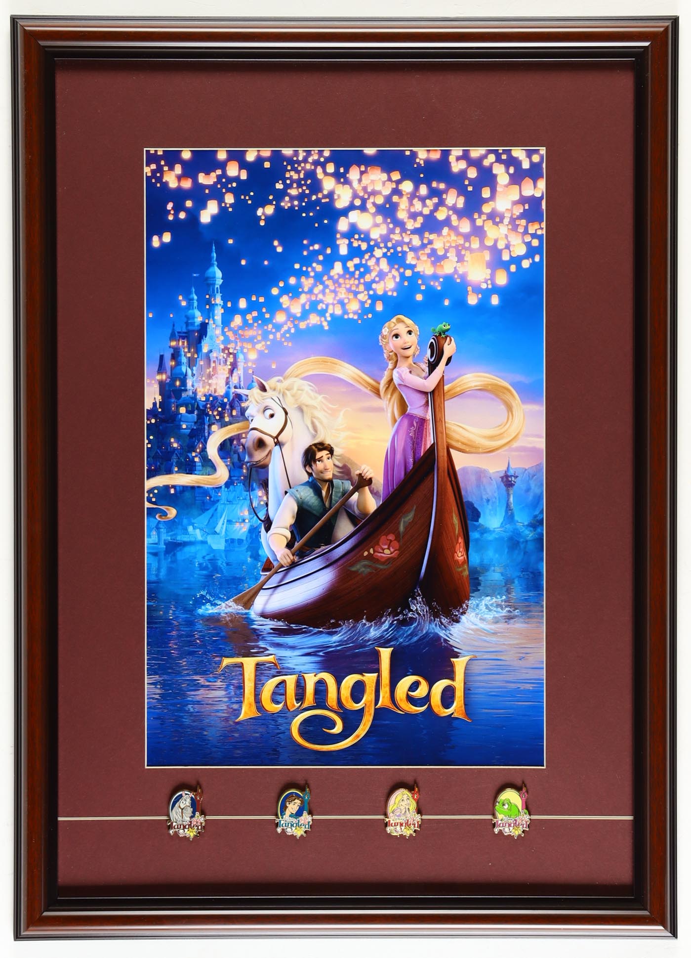 "Tangled" Custom Framed Movie Poster Display With (4) Tangled Character ...