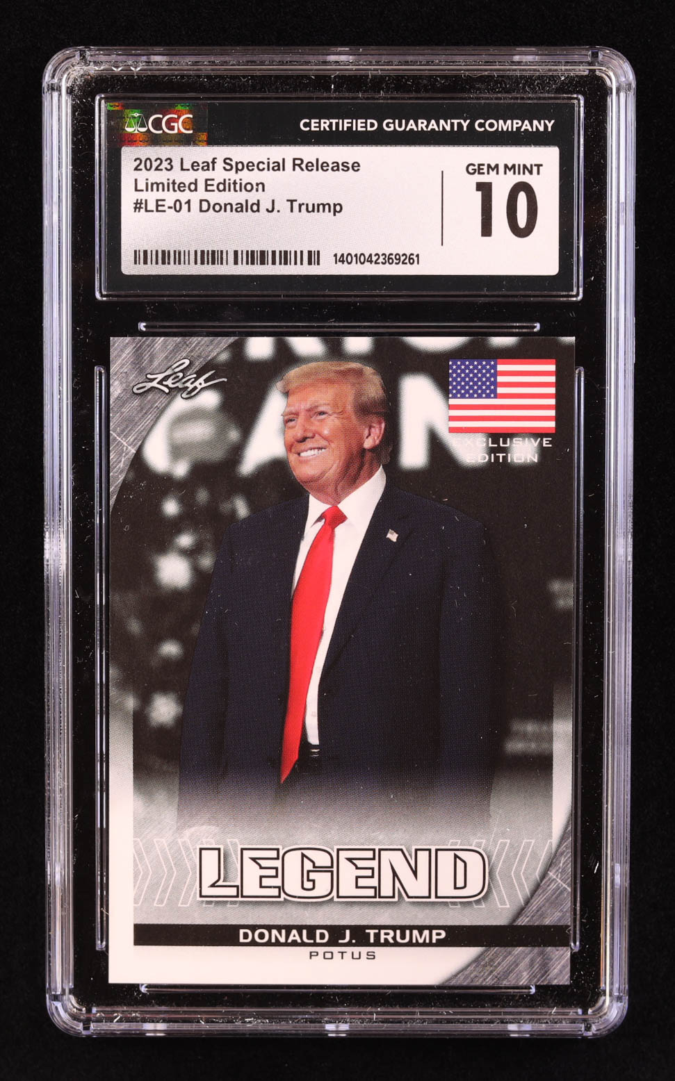 Donald J. Trump 2023 Leaf Special Release Limited Edition #LE01 (CGC 10 ...