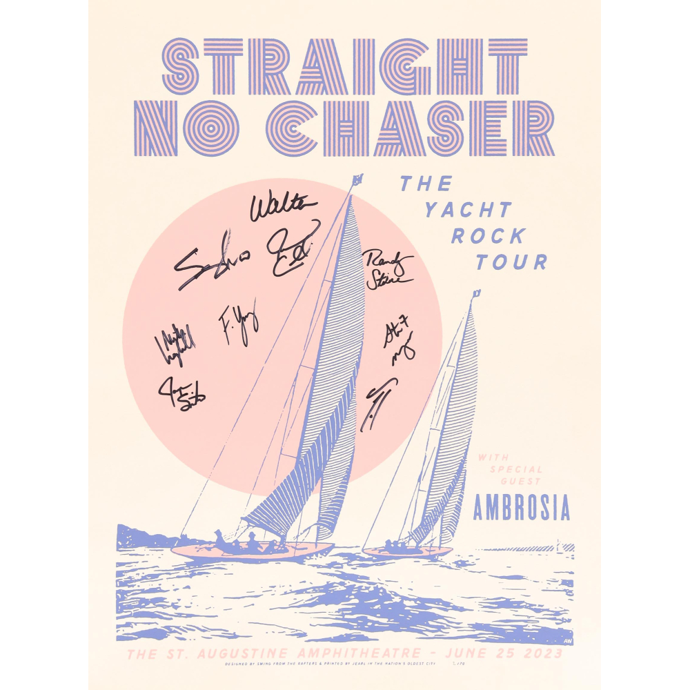 Straight No Chaser "The Yacht Rock Tour" 18x24 Poster Signed By (9 ...