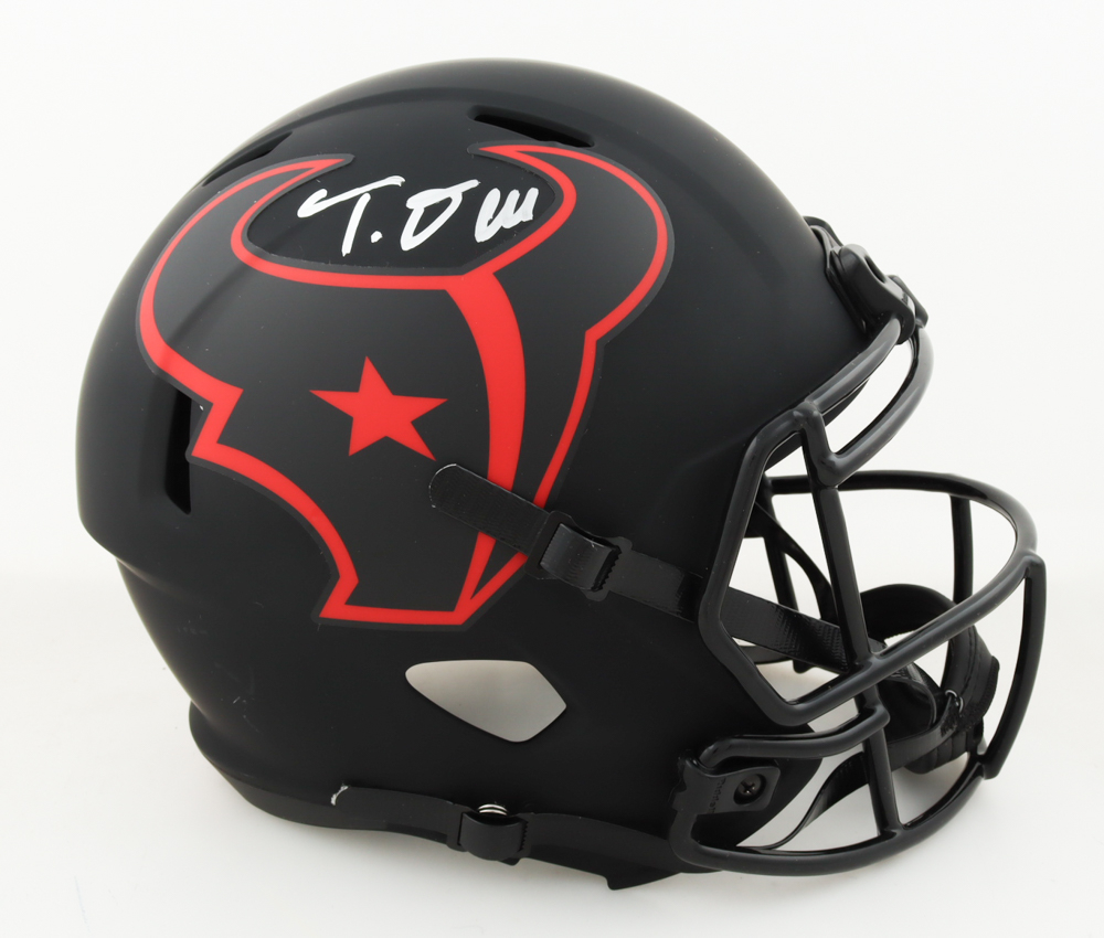 Tank Dell Signed Texans Full-Size Eclipse Alternate Speed Helmet (JSA ...
