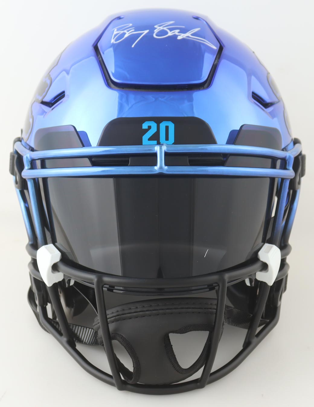 Barry Sanders Signed Lions Full-Size Authentic On-Field Chrome ...