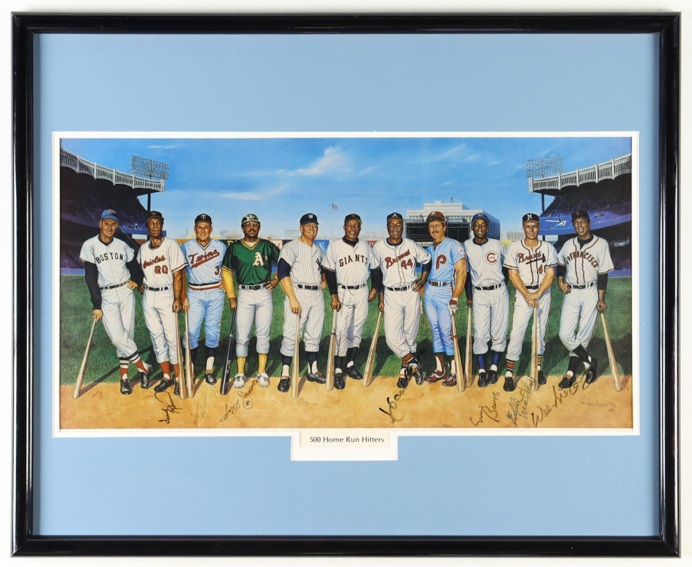 500 Home Run Club Custom Framed Poster Signed by (7) with Frank ...