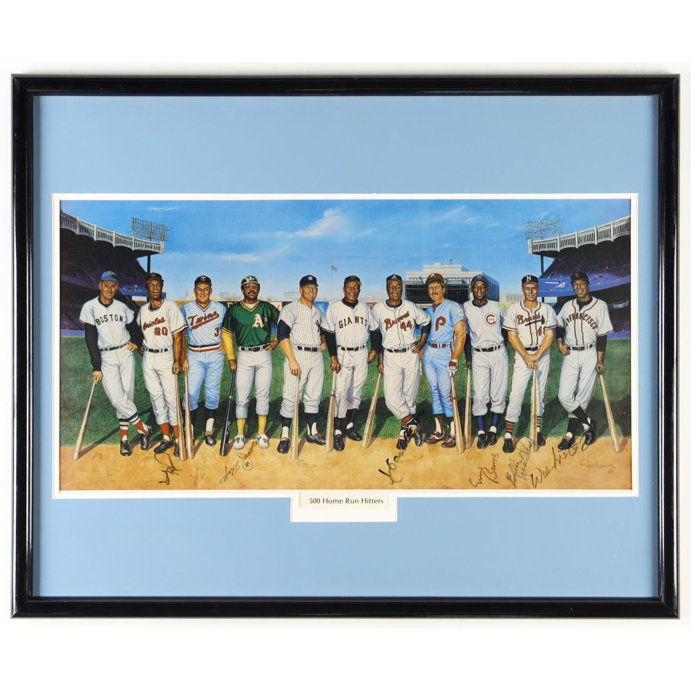 500 Home Run Club Custom Framed Poster Signed by (7) with Frank ...