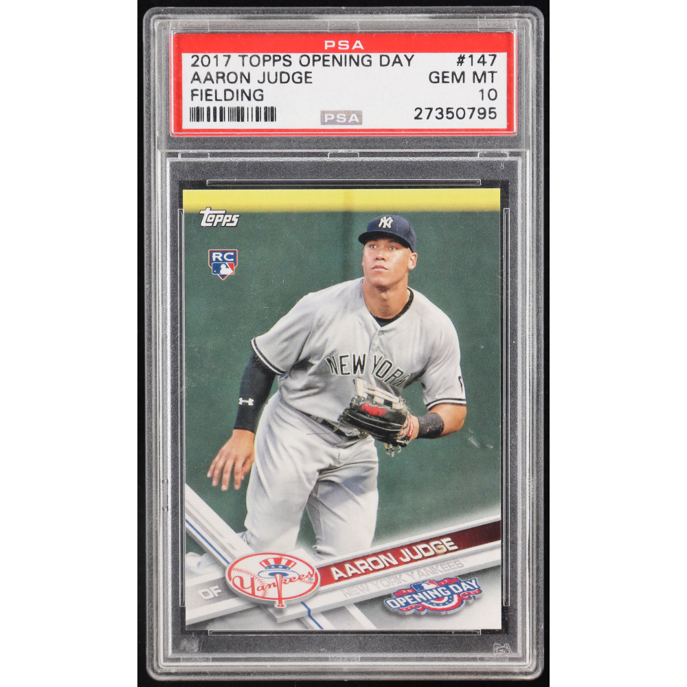 Aaron Judge 2017 Topps Opening Day #147 RC / Fielding (PSA 10 ...