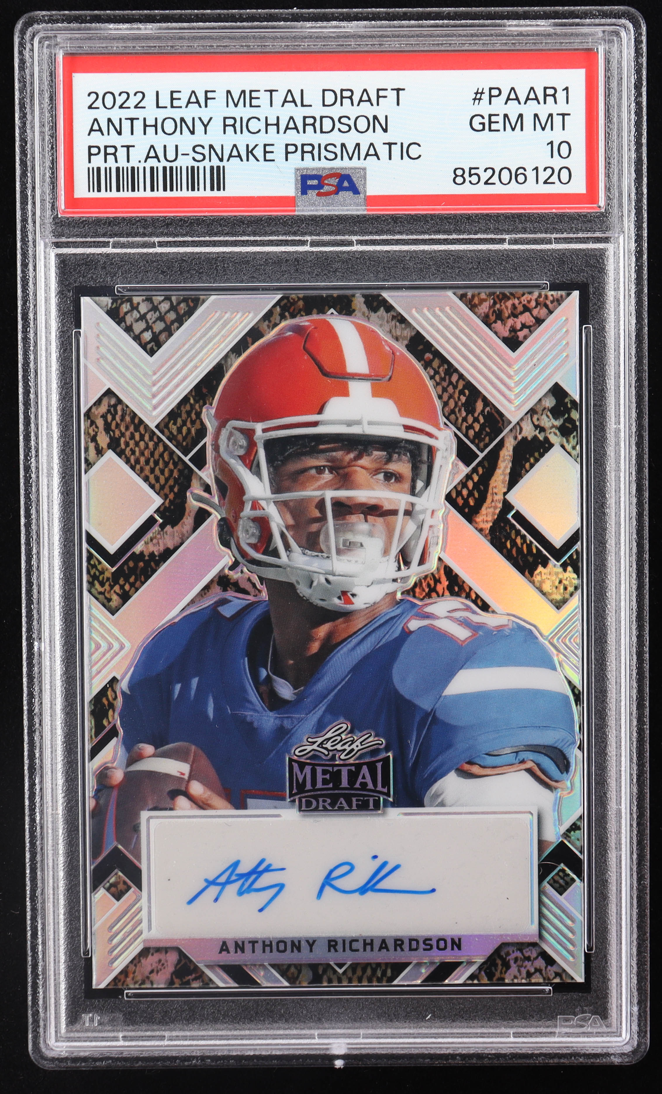 Anthony Richardson 2022 Leaf Metal Draft Portraits Autograph Prismatic ...