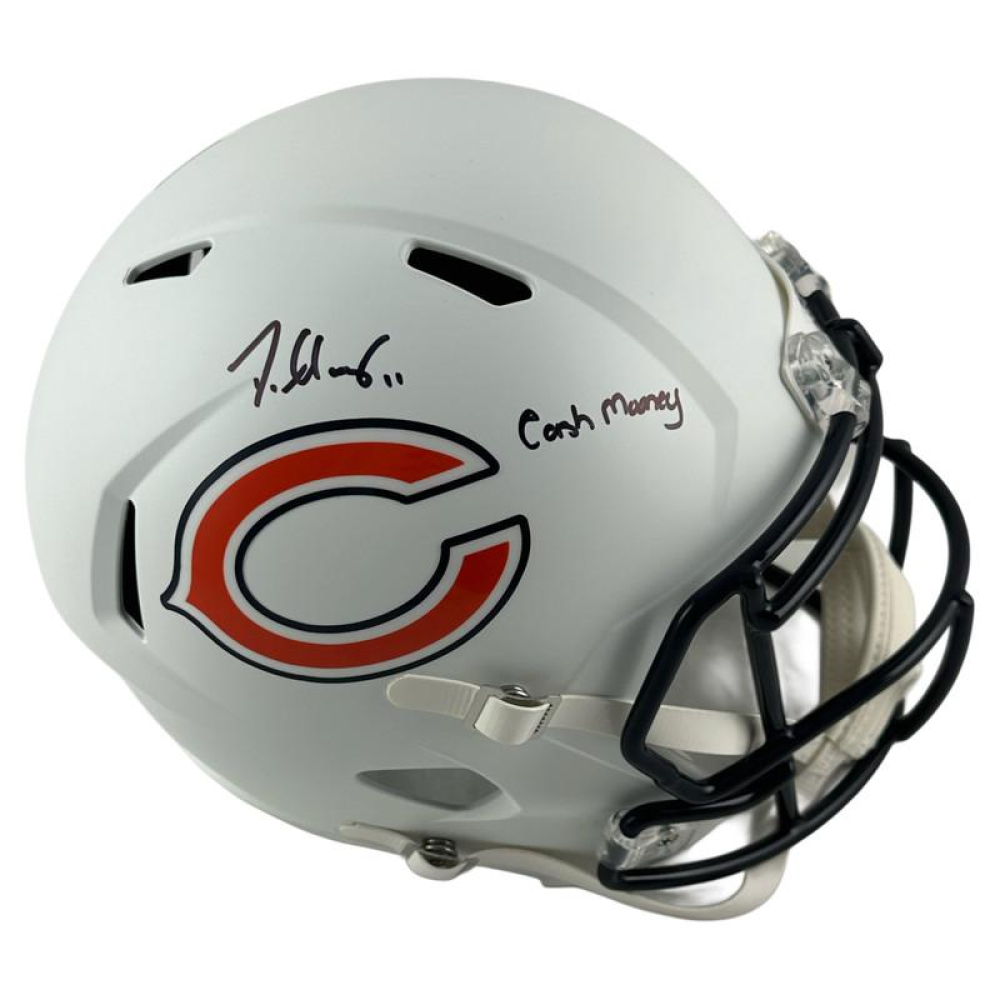 Darnell Mooney Signed Bears Full-Size Flat White Alternate Speed Helmet ...