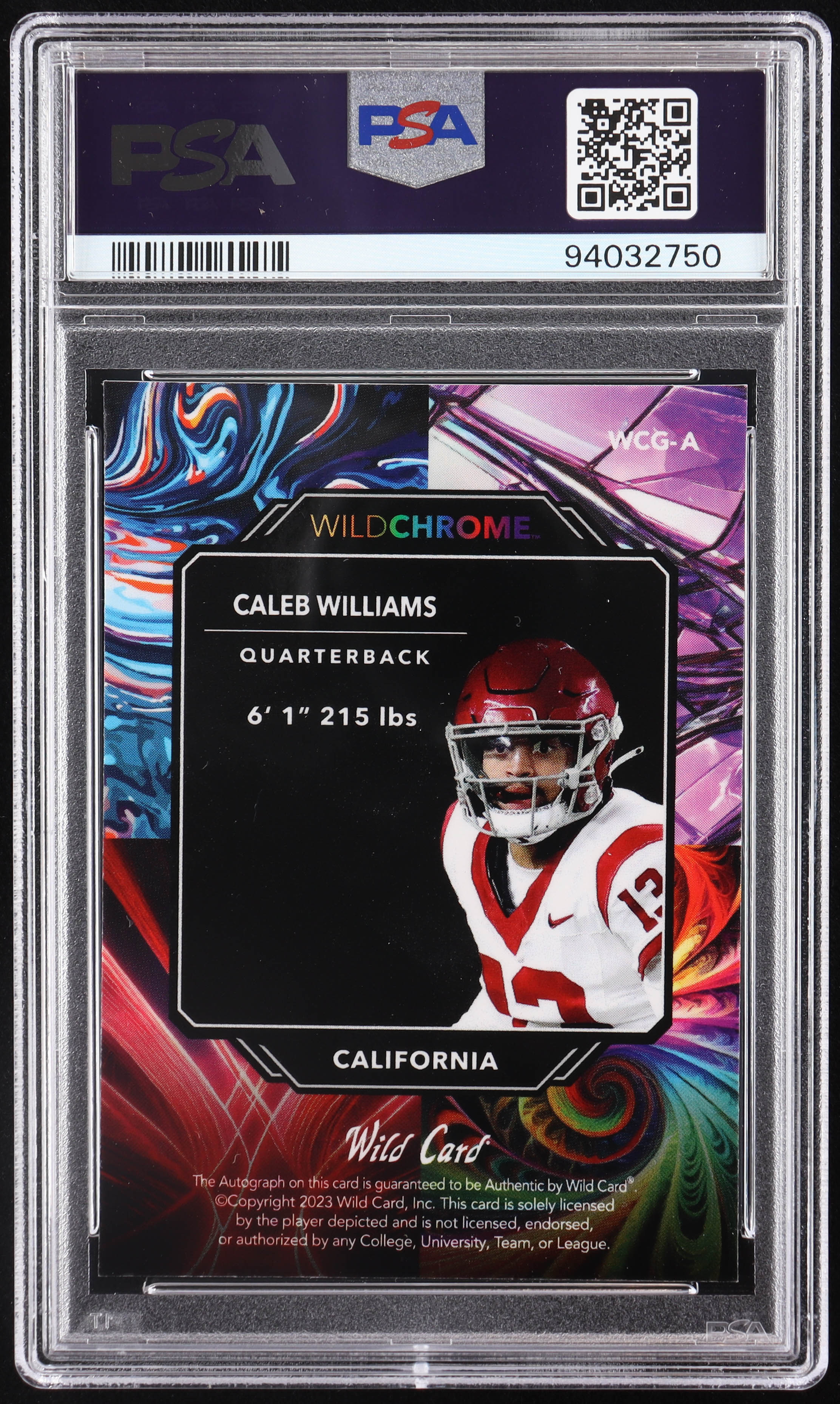 Caleb Williams 2023 Wild Card WildChrome Autographs Rainbow Red #WCGA ...