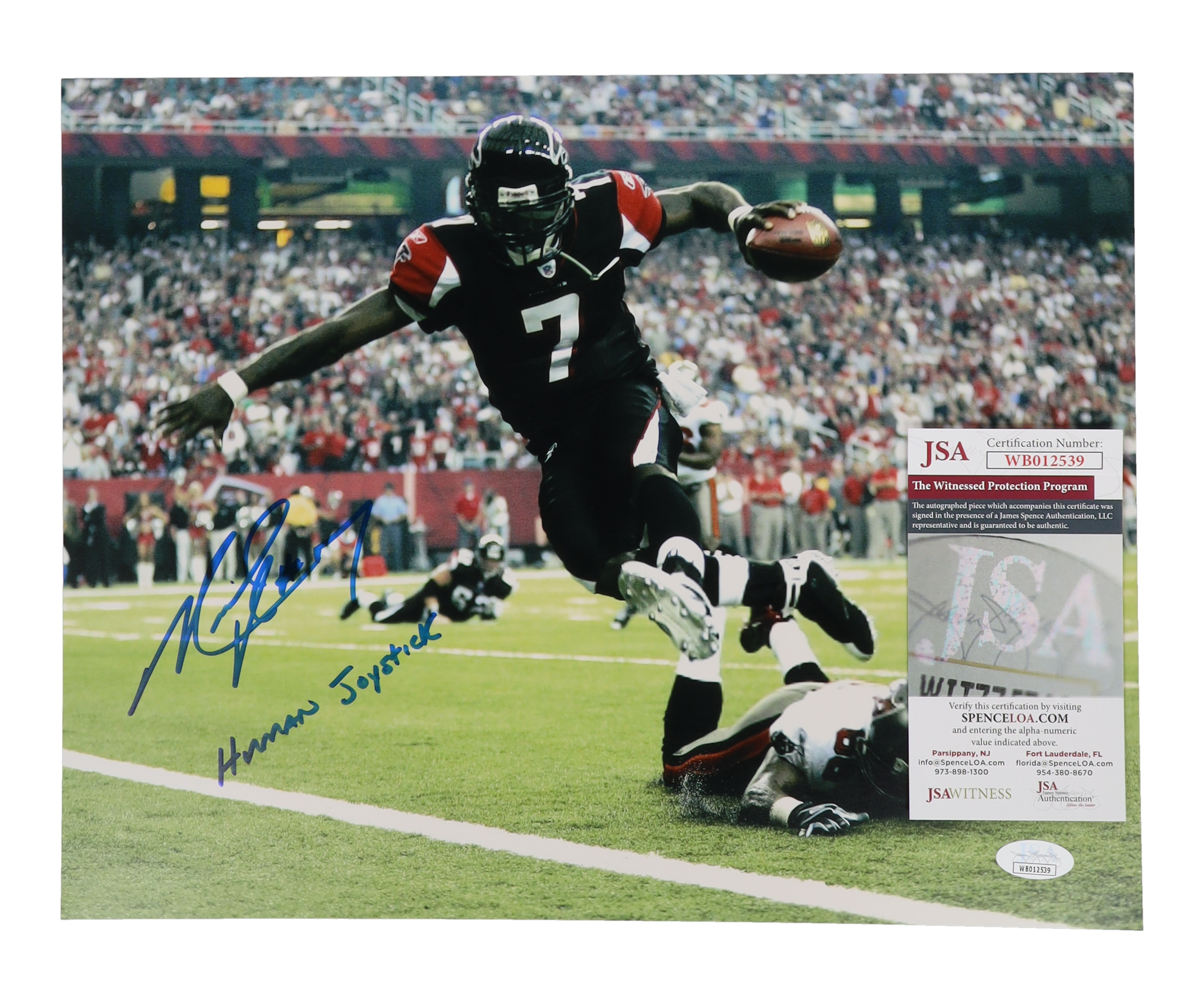 Michael Vick Signed Falcons 11x14 Photo Inscribed "Human Joystick" (JSA ...