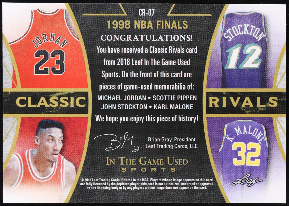 Michael Jordan / Scottie Pippen / John Stockton / Karl Malone 2018 ITG ...