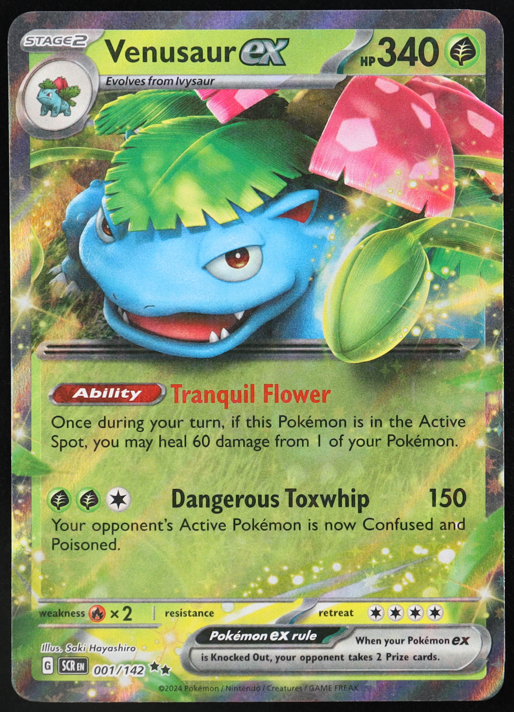 Venusaur ex 2024 Pokemon Scarlet and Violet Stellar Crown #001 Holo | Pristine Auction