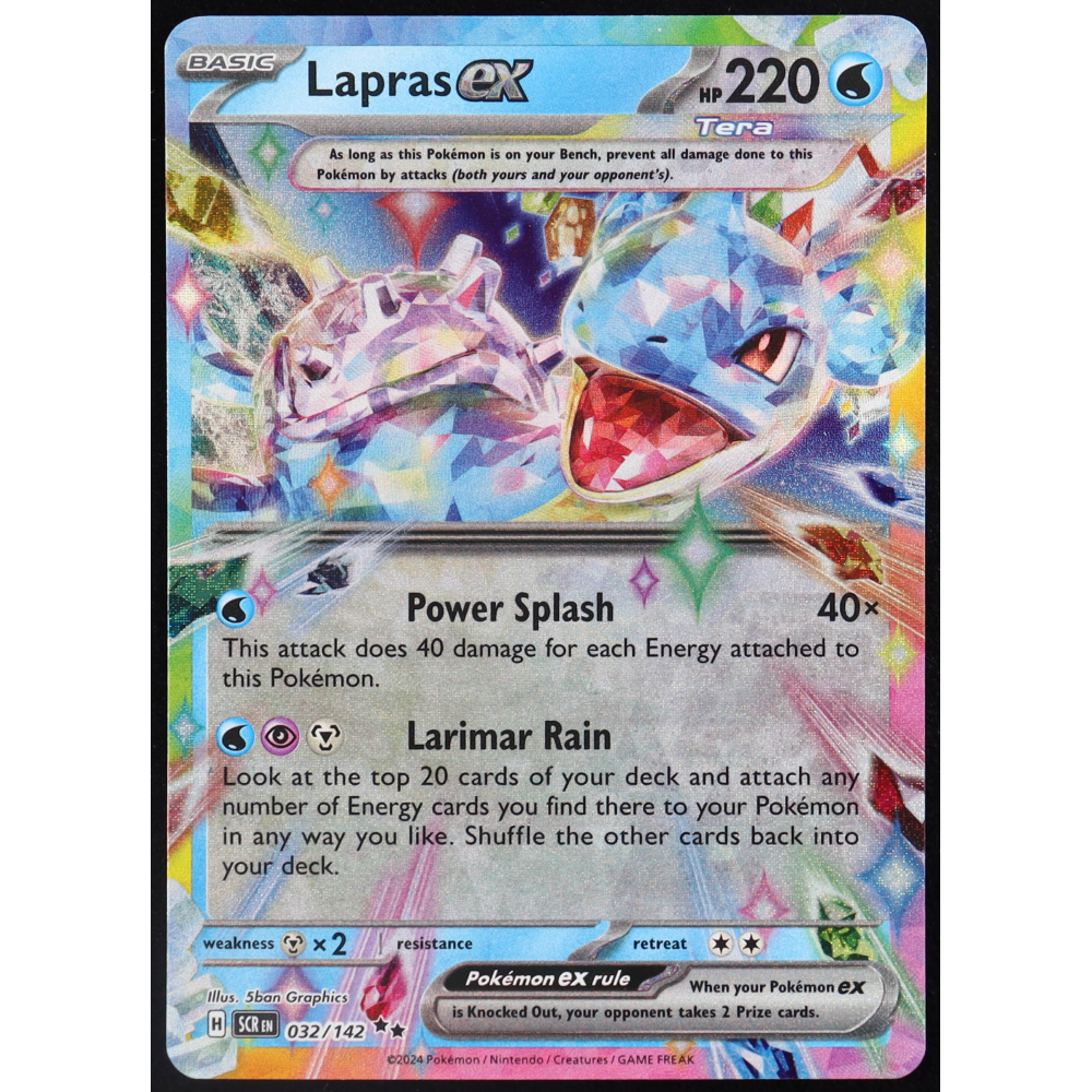 Lapras ex 2024 Pokemon Scarlet and Violet Stellar Crown #032 Holo | Pristine Auction