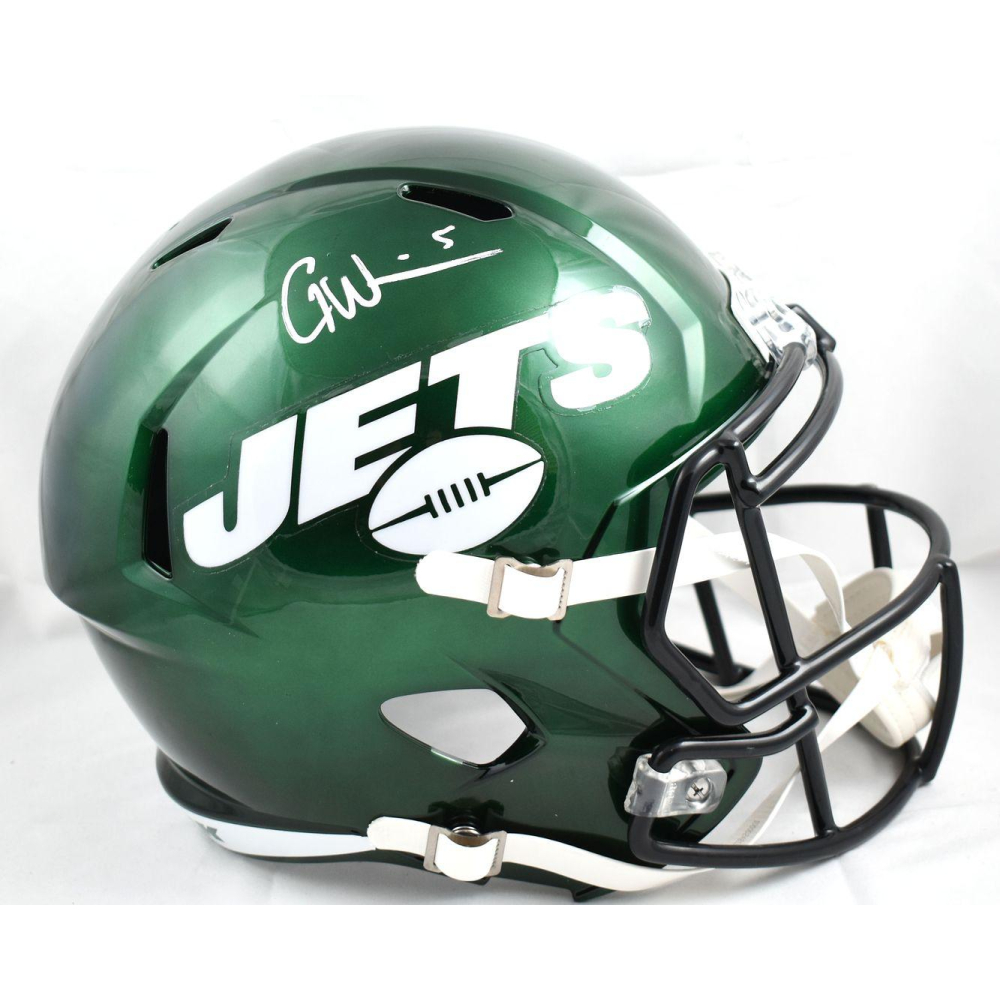 Garrett Wilson Signed Jets Full-Size Slate Alternate Speed Helmet ...