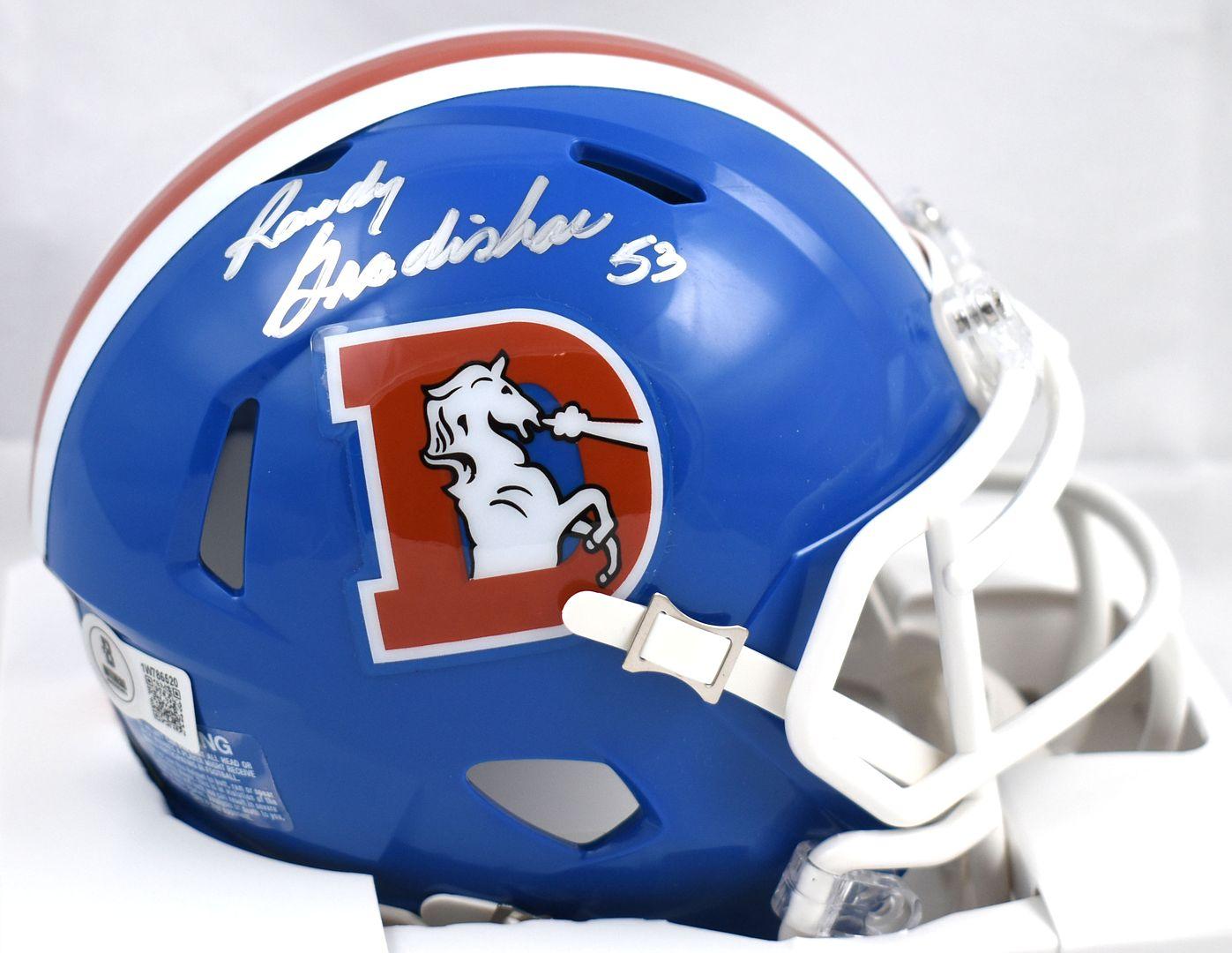 Randy Gradishar Signed Broncos Throwback Alternate Speed Mini Helmet ...