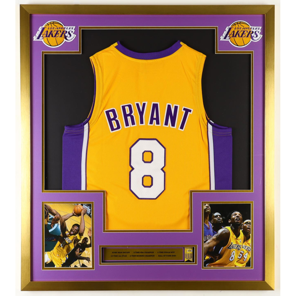 Kobe Bryant Lakers Custom Framed Jersey Display With Mini Lakers ...