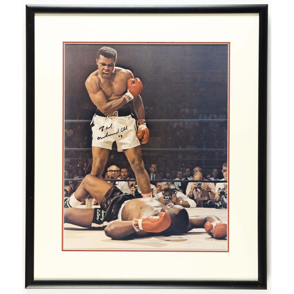 Muhammad Ali Signed "Ali Over Liston" 23x26 Custom Framed Photo Display ...