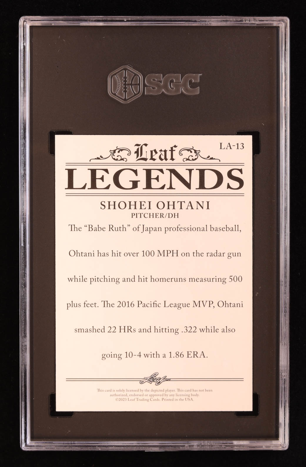 Shohei Ohtani 2023 Leaf Special Release Legends Achievement Gold #LA13 ...