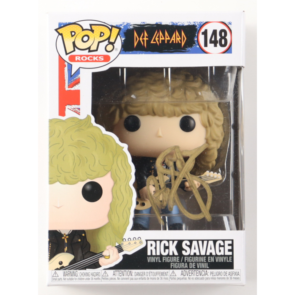 Rick Savage Signed Def Leppard #148 Rick Savage Funko Pop! Vinyl Figure ...