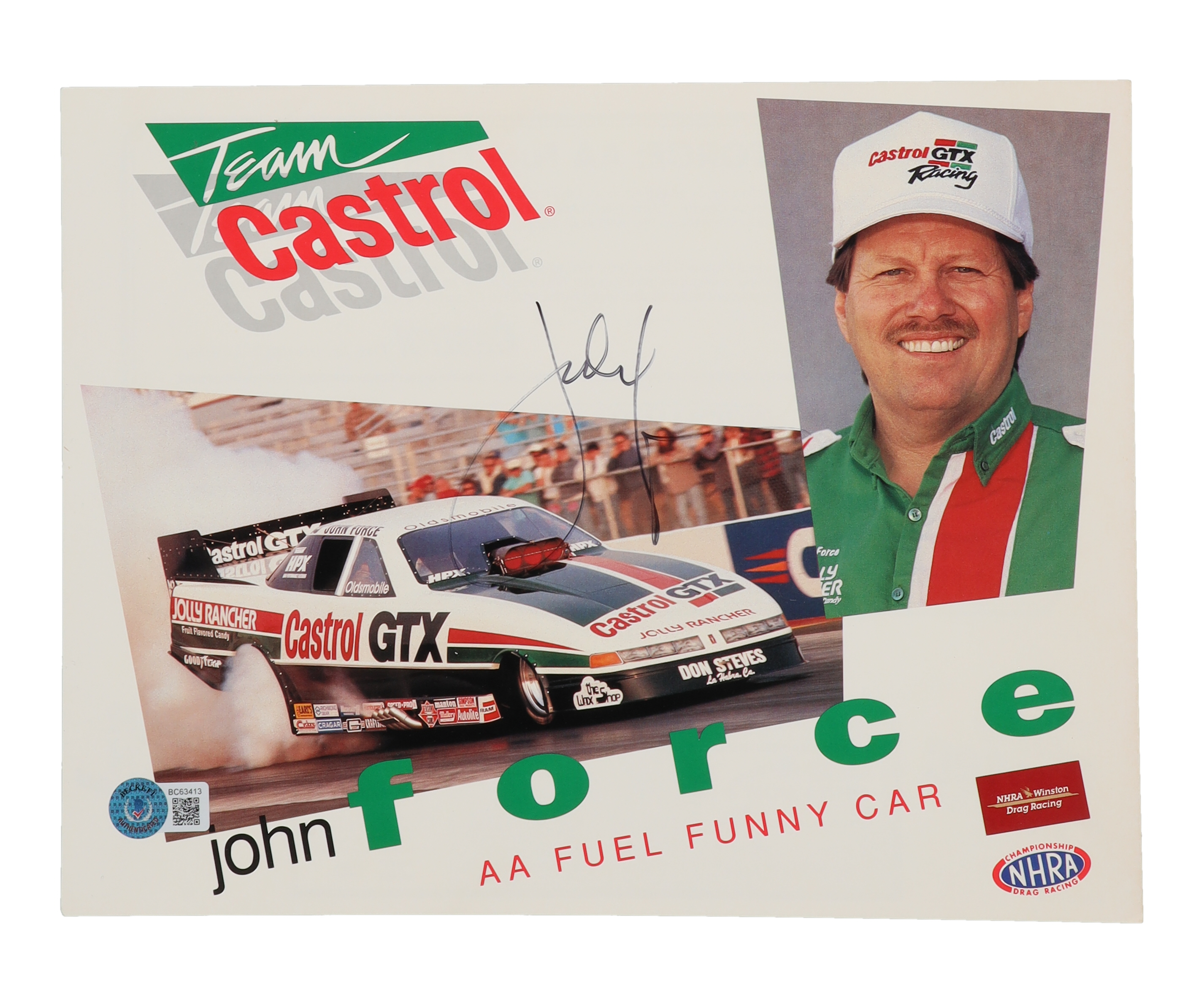 John Force Signed NHRA 8.5x11 Photo (Beckett) | Pristine Auction