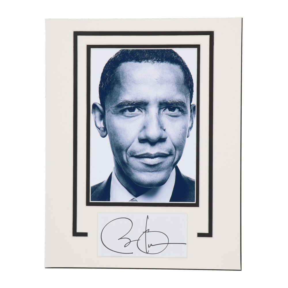 Barack Obama Signed 11x14 Custom Matted Cut Display (AutographCOA ...