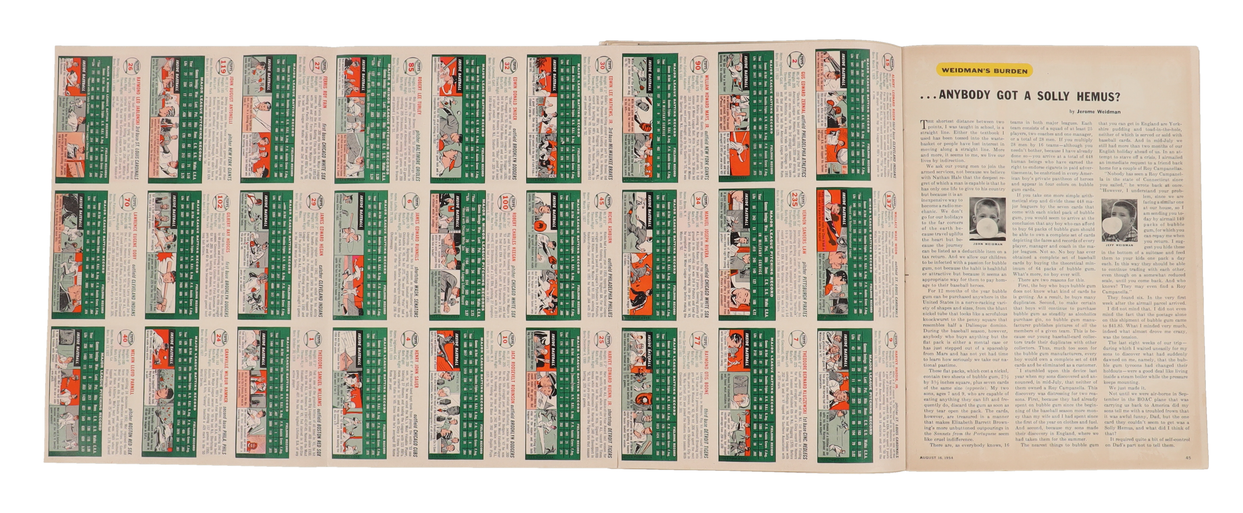 1954 Sports Illustrated First Issue Magazine with 1955 Topps Uncut Card ...