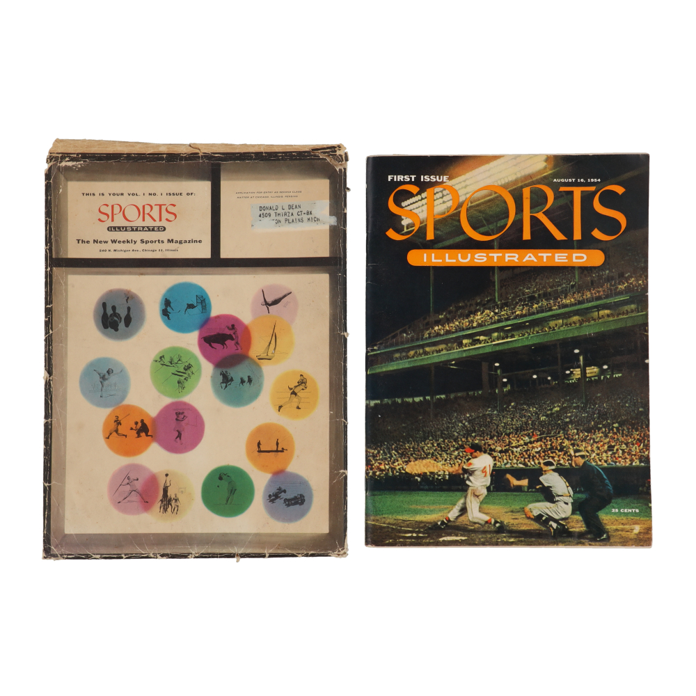 1954 Sports Illustrated First Issue Magazine with 1955 Topps Uncut Card ...