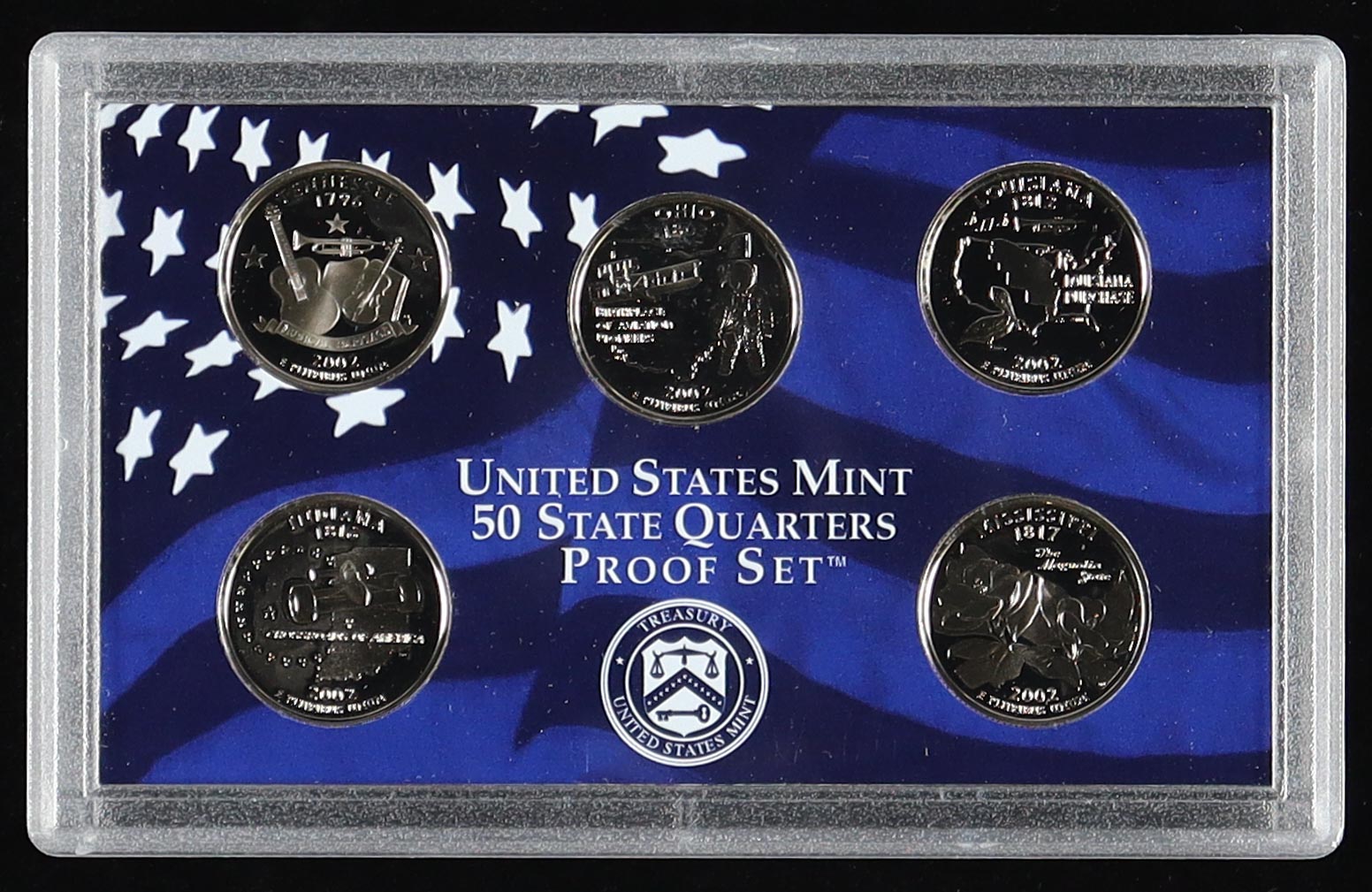 2002-S United States 50 State Quarters Mint Proof Set with (10) Coins ...