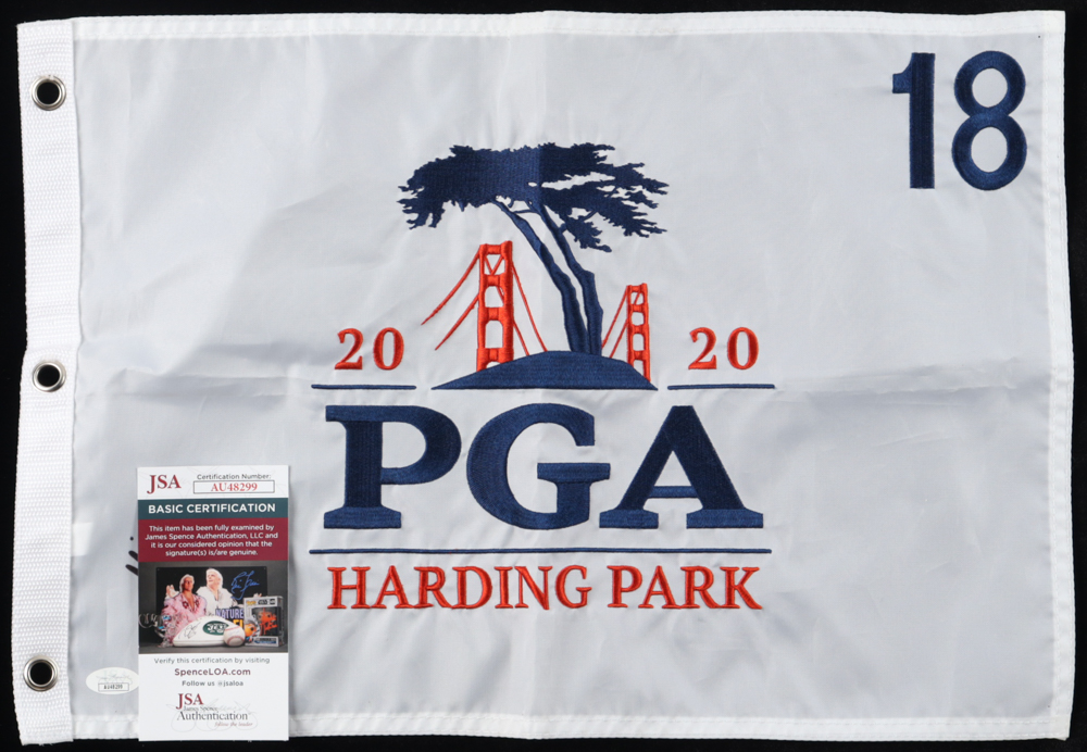 Collin Morikawa Signed 2020 PGA Harding Park Golf Pin Flag Inscribed ...