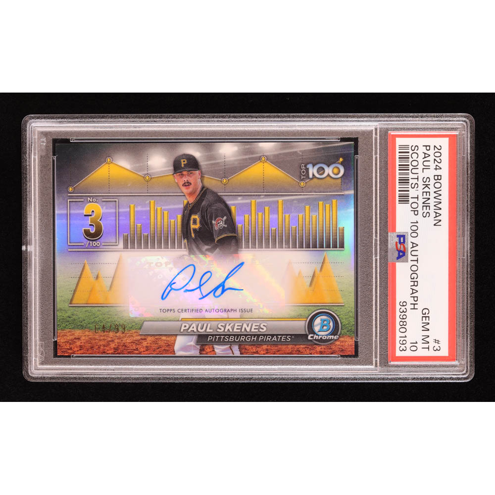 Paul Skenes 2024 Bowman Scouts' Top 100 Autograph #BTPA3 RC #64/99 (PSA ...
