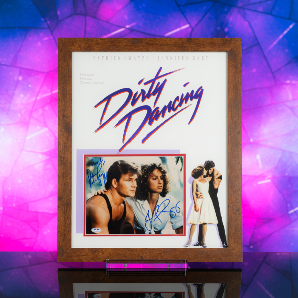 Patrick Swayze & Jennifer Grey Dual Signed "Dirty Dancing" Custom Framed Photo Display (PSA ...