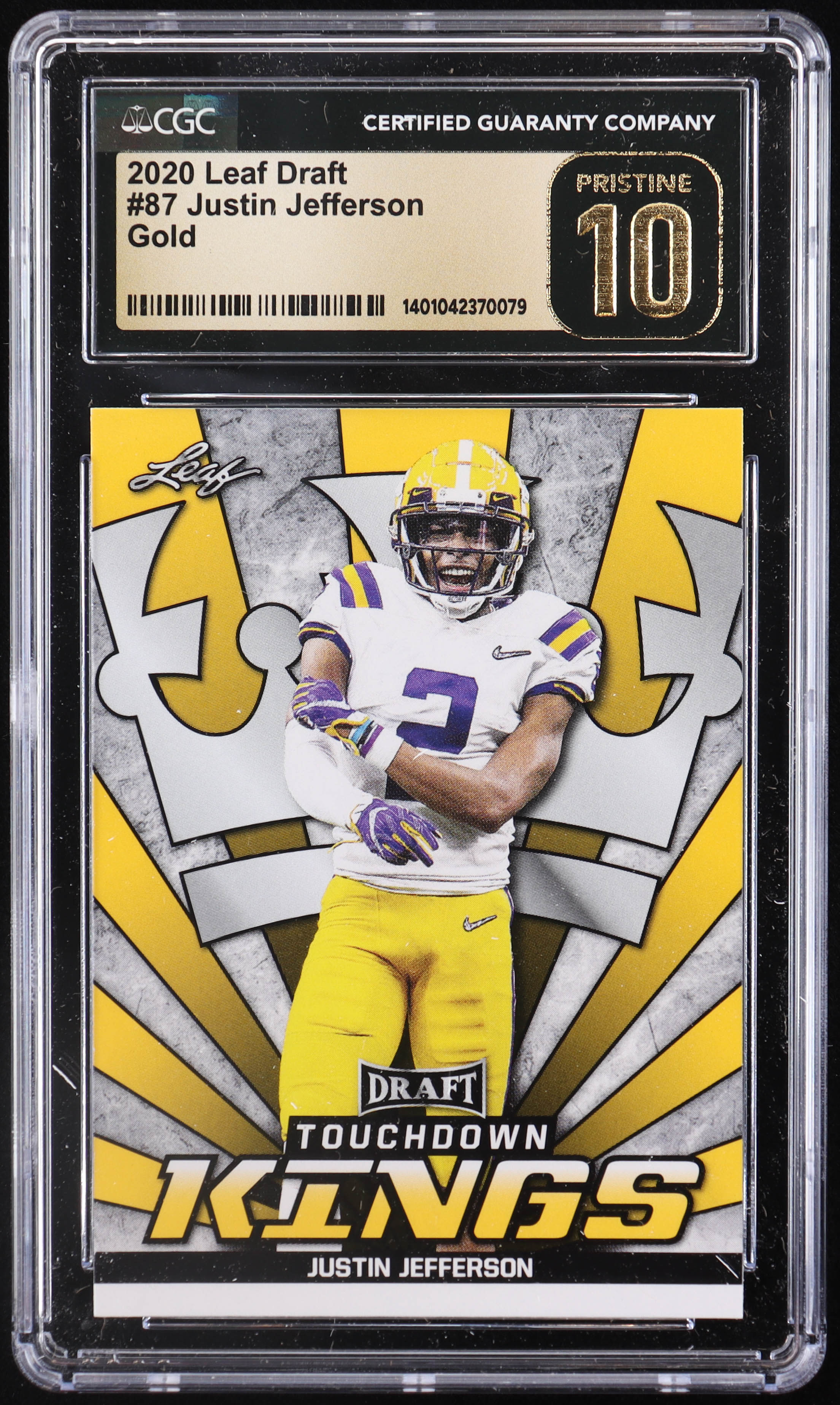 Justin Jefferson 2020 Leaf Draft Gold #87 TK RC (CGC 10 | Pristine ...